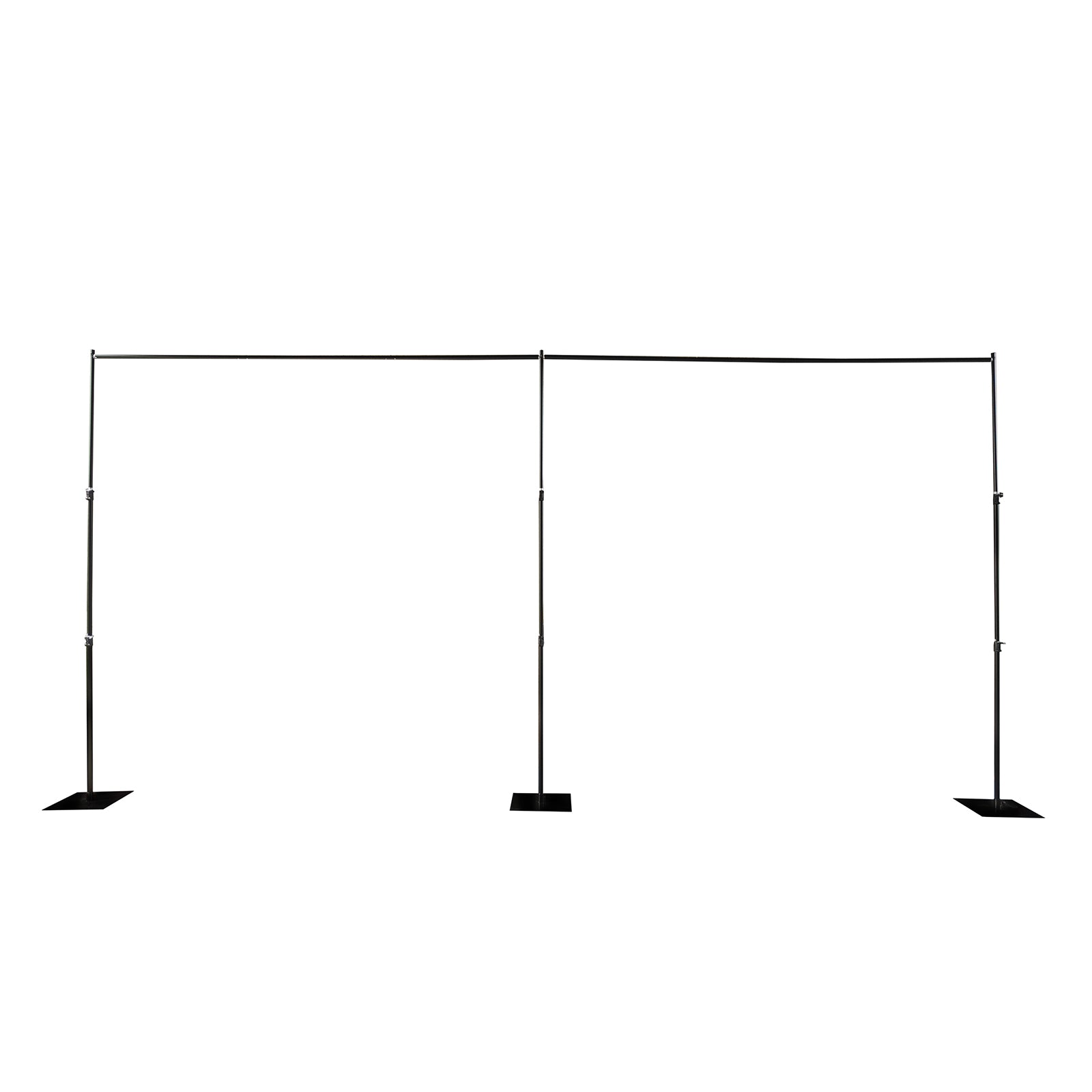 10x20ft Adjustable Backdrop Stand Black Metal | TCFLinen