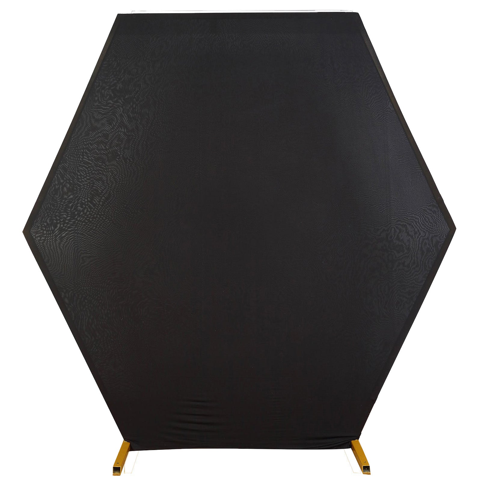 Black 2-Sided Spandex Hexagon Wedding Arch Cover | tcflinen.com
