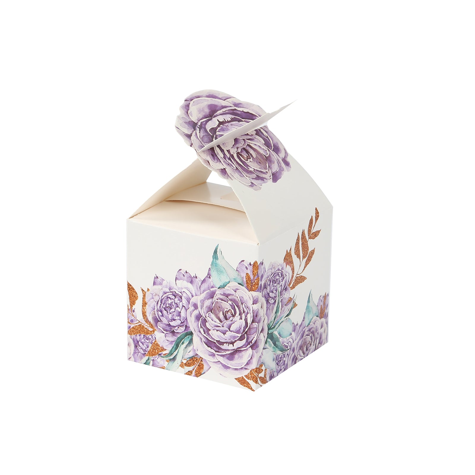 25 pk 3x3x5 Candy Gift Boxes, Lavender Peony | TCFLinen
