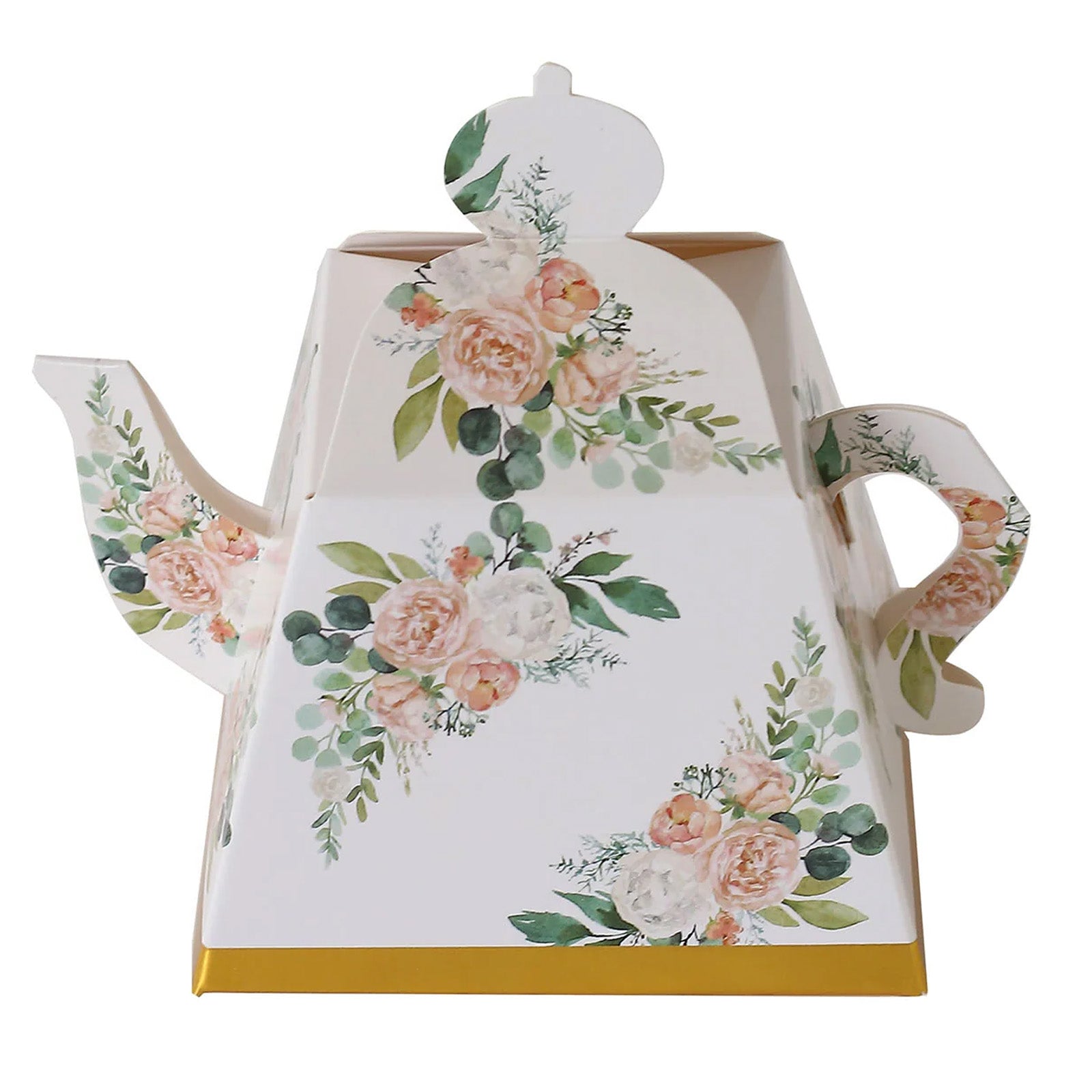 25 pk 5x4 Pink Peony Teapot Favor Boxes | TCFLinen
