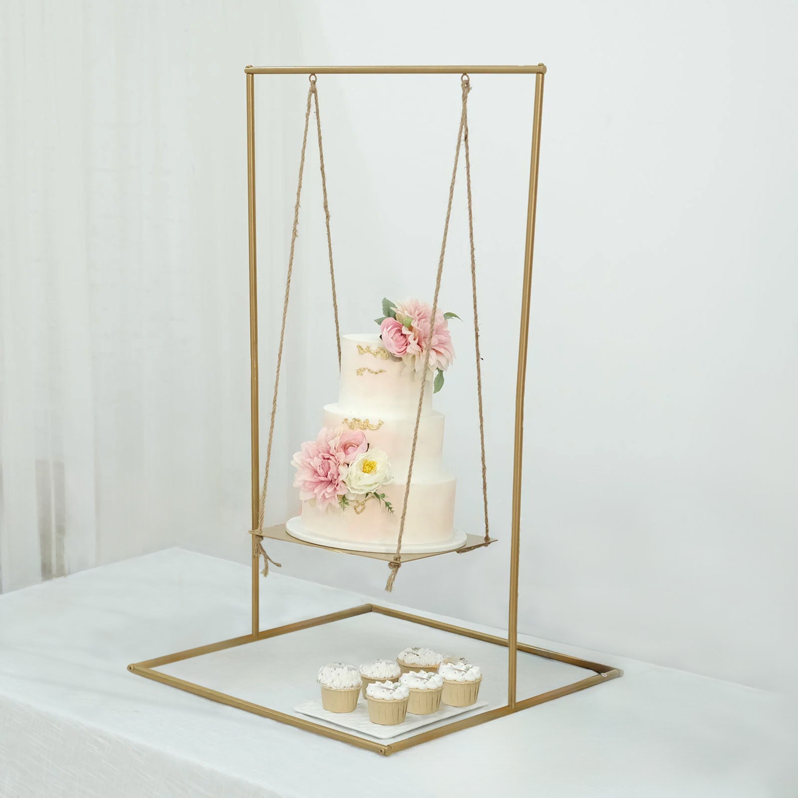 1 pc 3ft Gold Hanging Dessert Swing Stand | TCFLinen