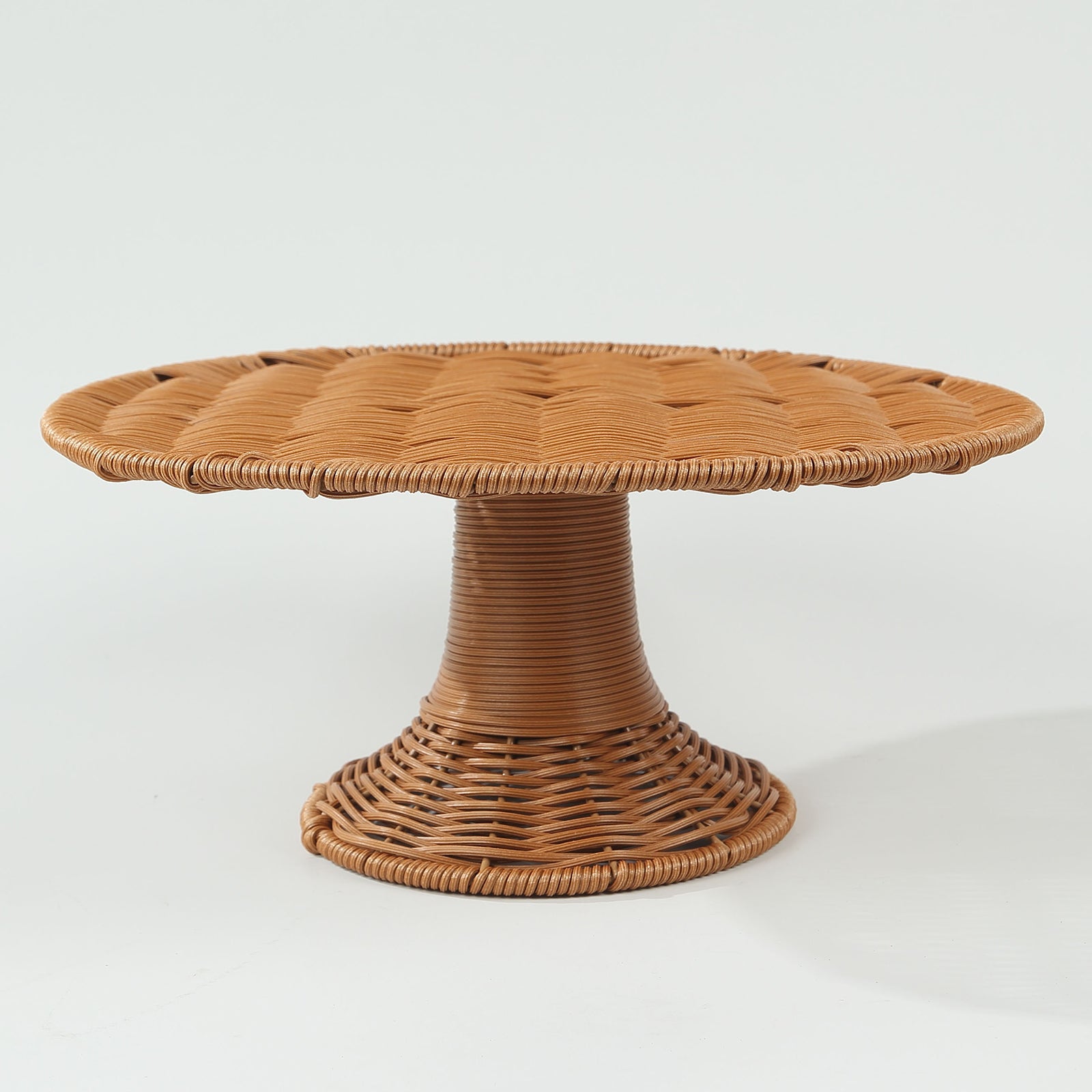 12" Natural Rattan Cake Stand | tcflinen.com