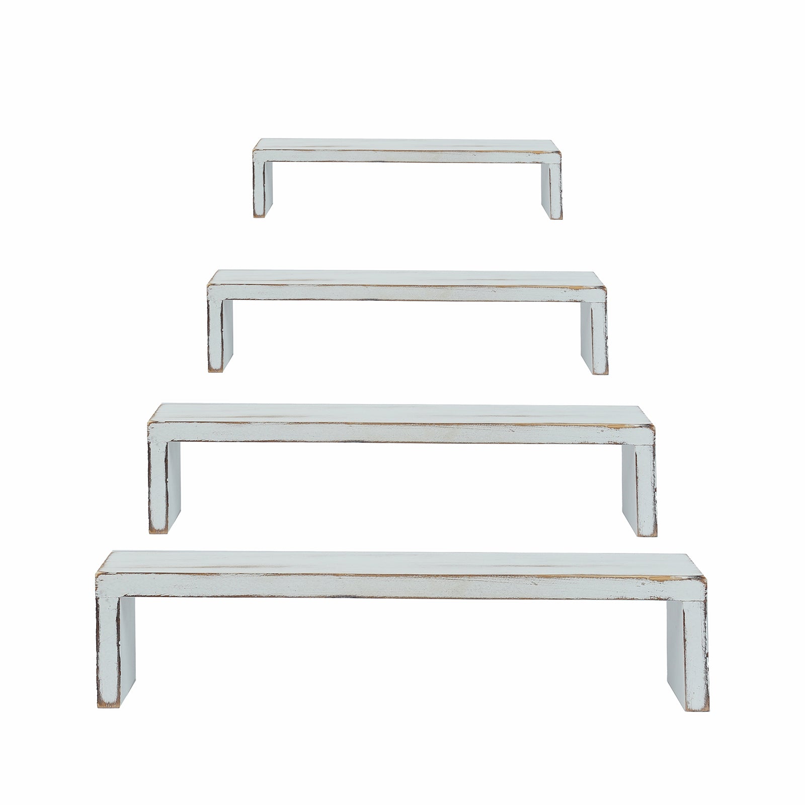 Whitewash Wood Display Risers | tcflinen.com