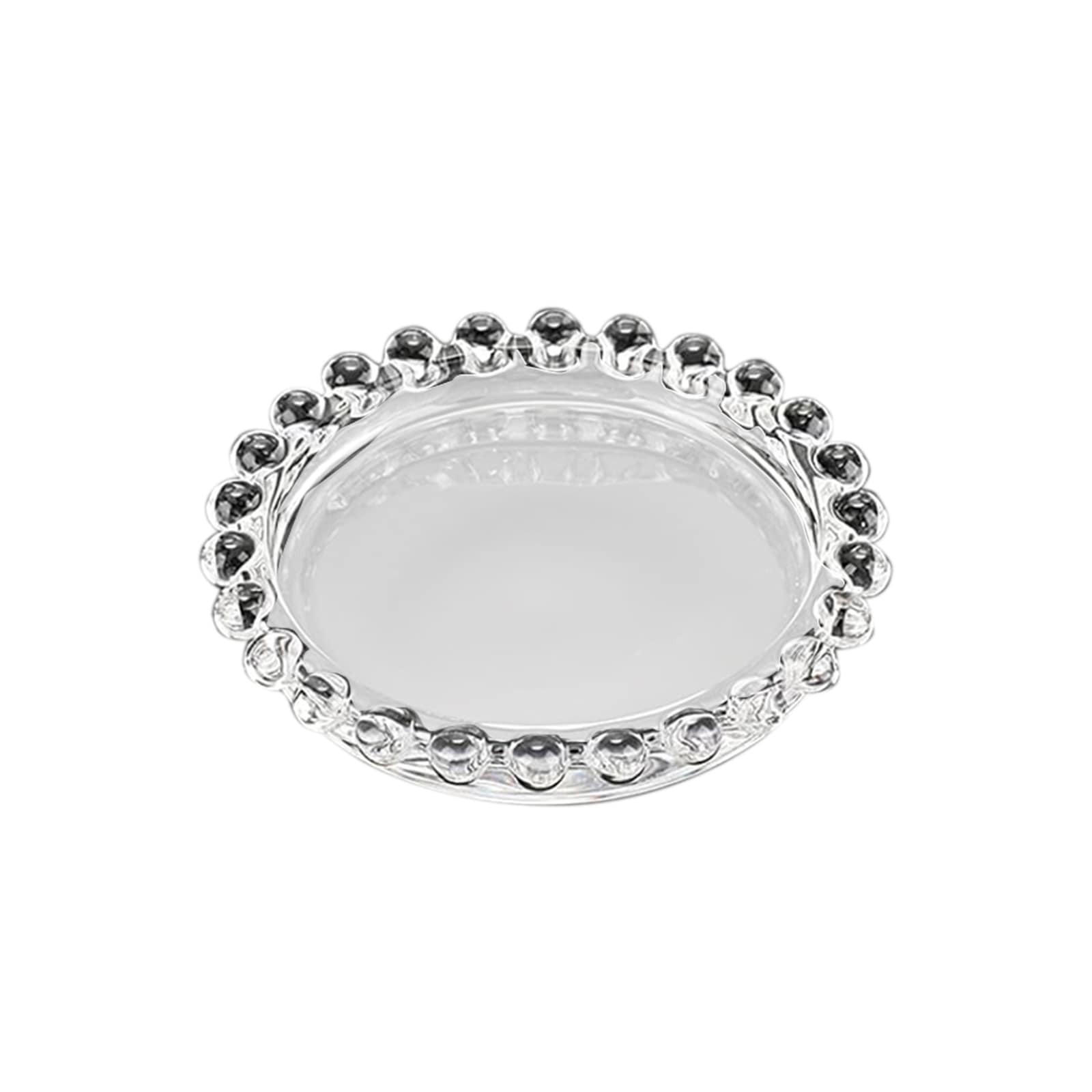 6-pk 4" Glass Pillar Candle Holder Trays | TCFLinen