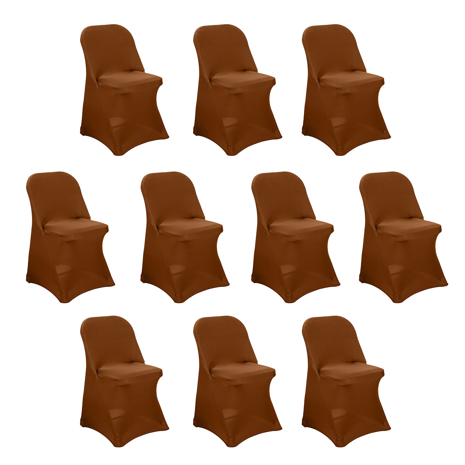 10 pk Cinnamon Brown Spandex Chair Covers | TCFLinen