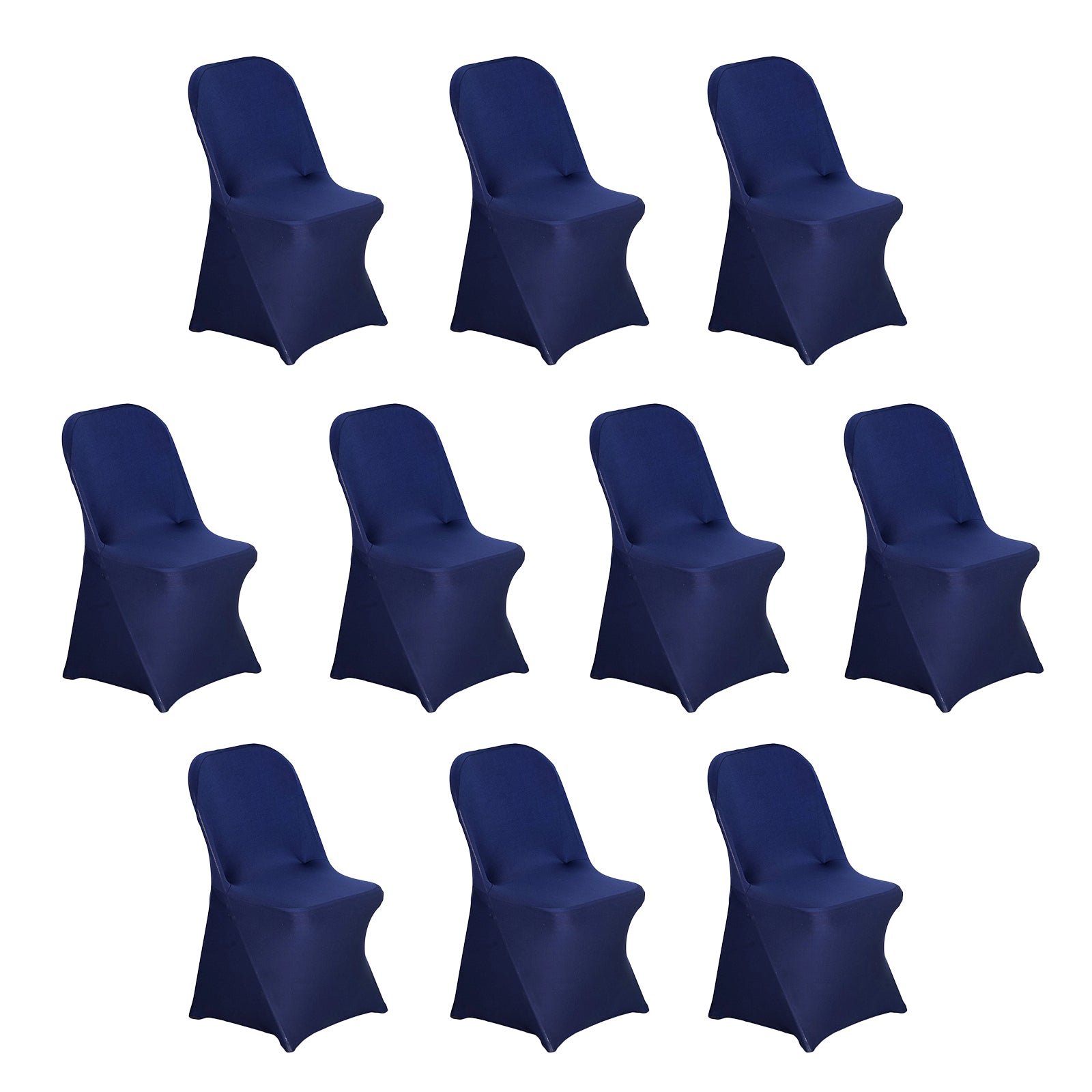 Navy Blue Spandex Chair Covers - 10 Pack | tcflinen.com