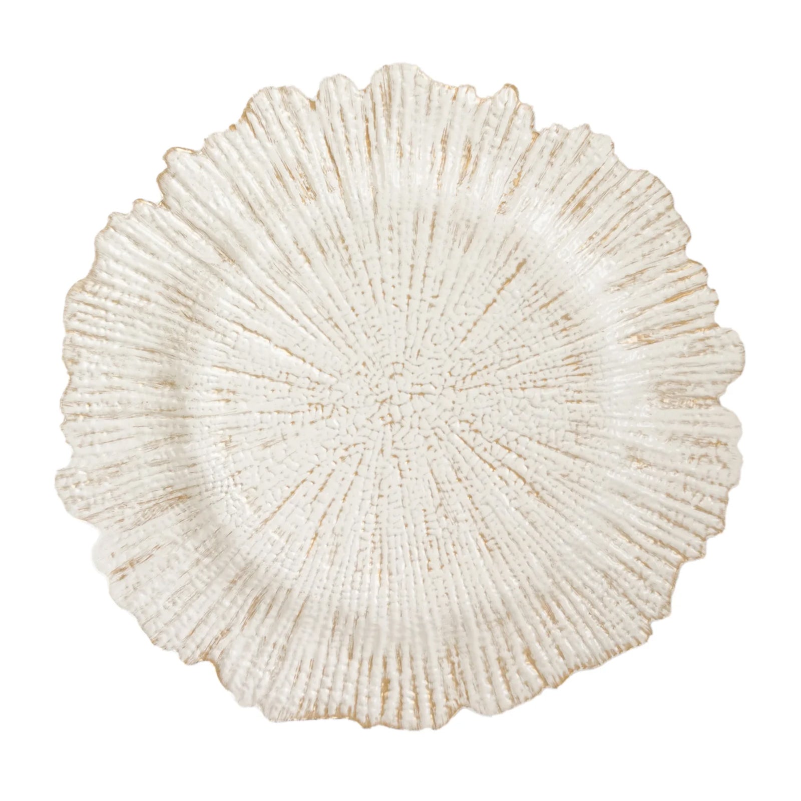 6 Pack 13" Washwhite Reef Charger Plates by TCFLinen