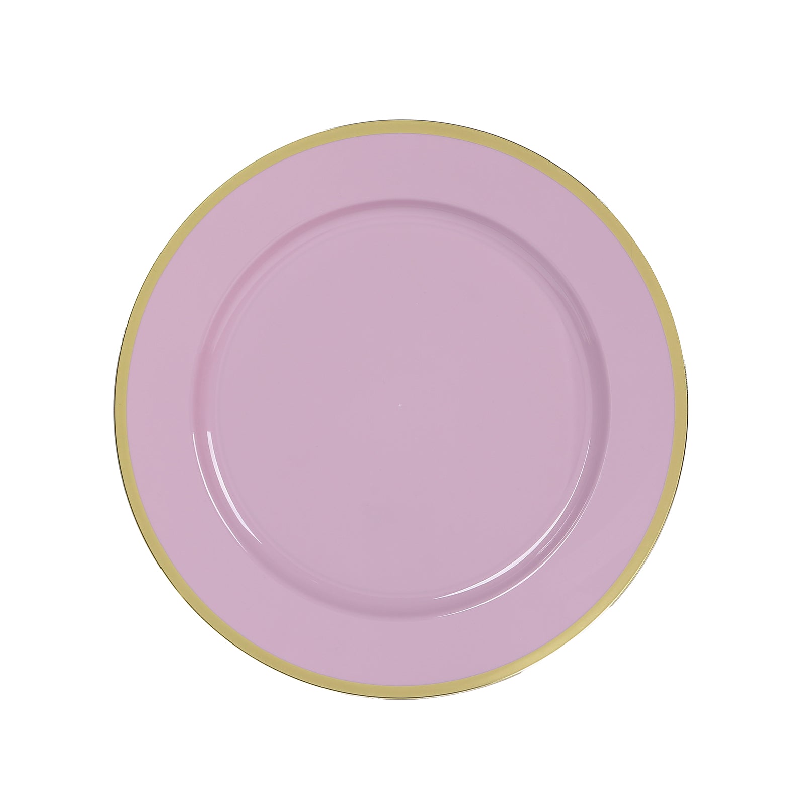 10 pk 12in Lavender Charger Plates Gold Rim | TCFLinen