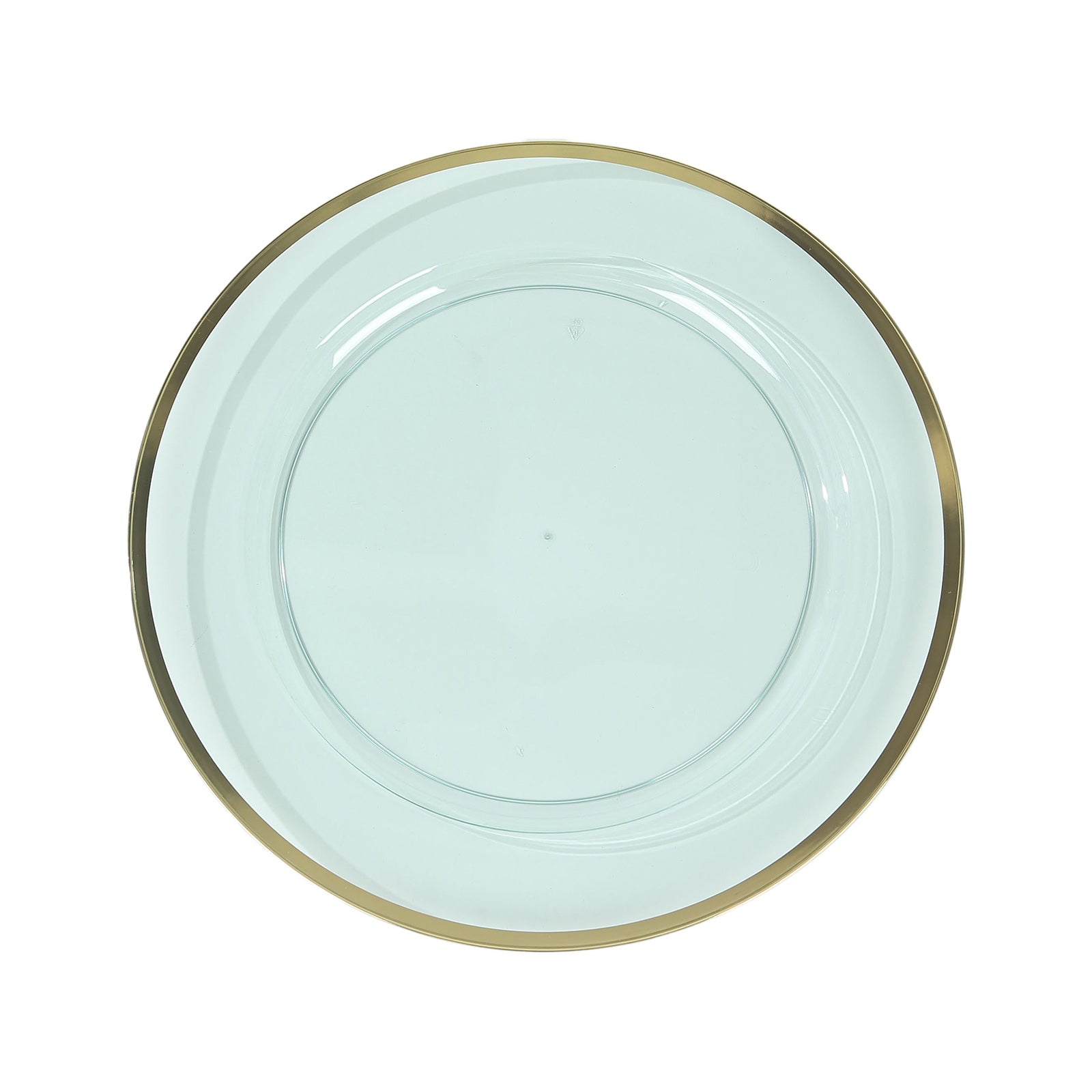 Transparent Blue Chargers Gold Rim | tcflinen.com
