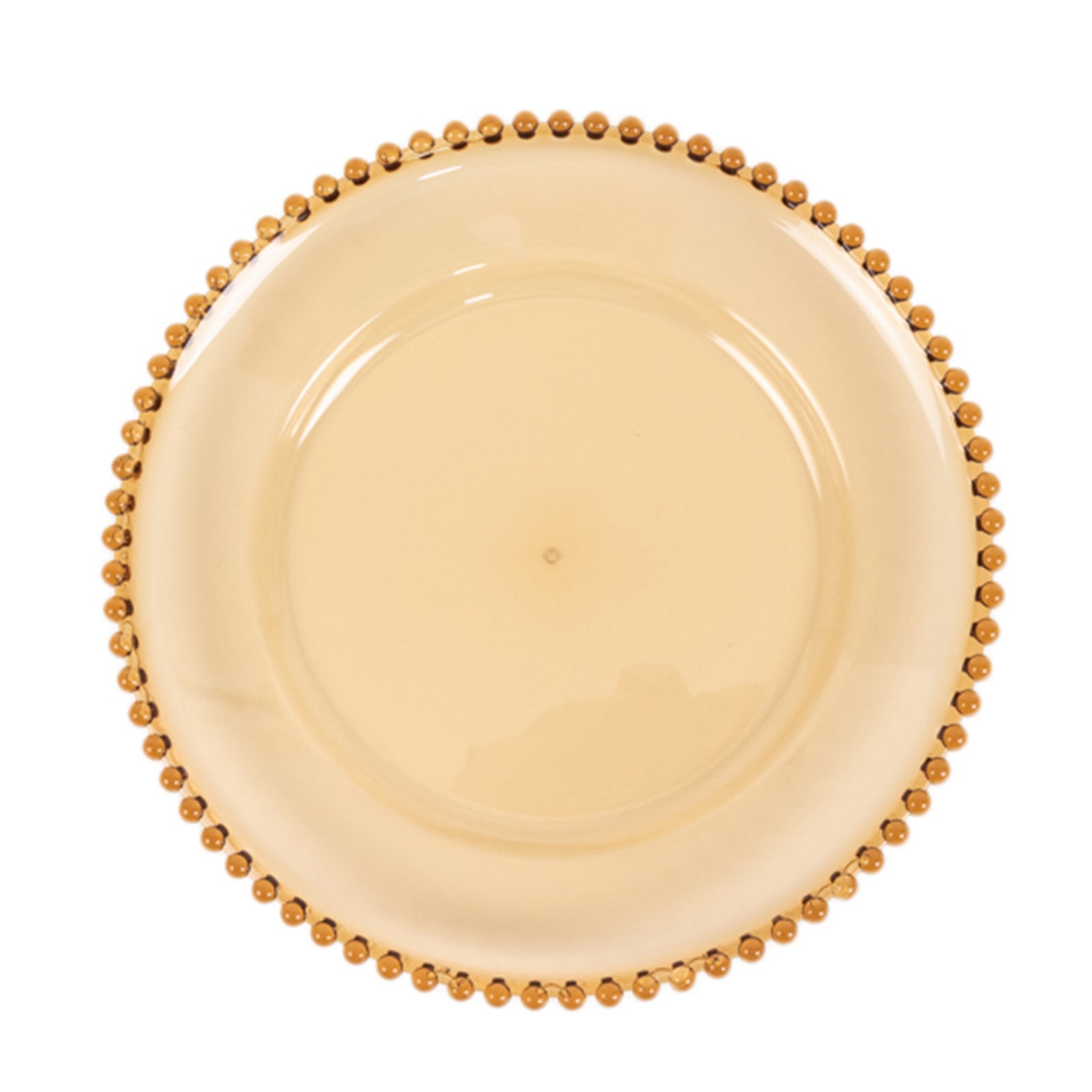 13" Amber Gold Beaded Rim Chargers | tcflinen.com