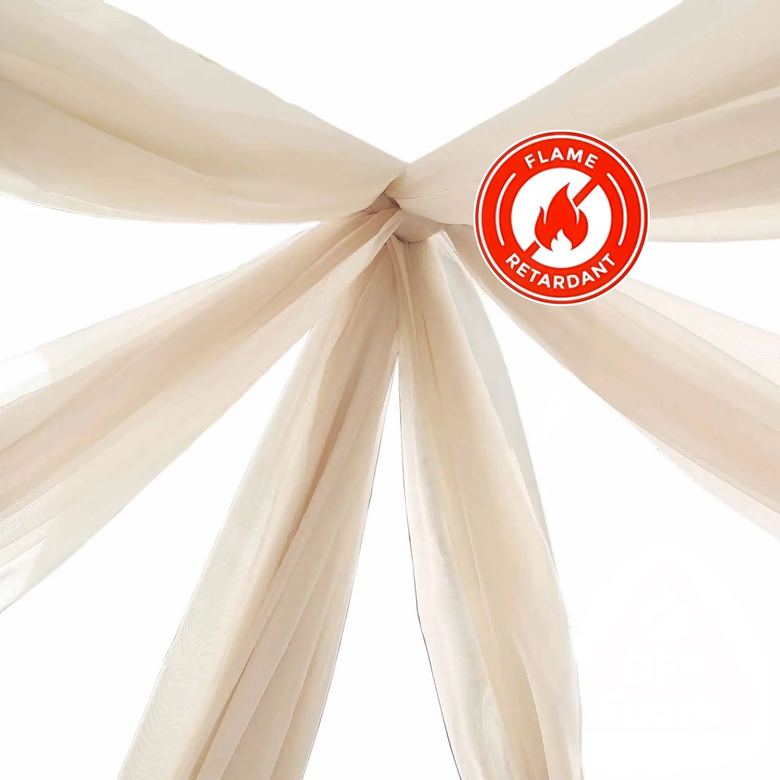 10ftx20ft Nude Sheer Fire Retardant Drape | tcflinen.com