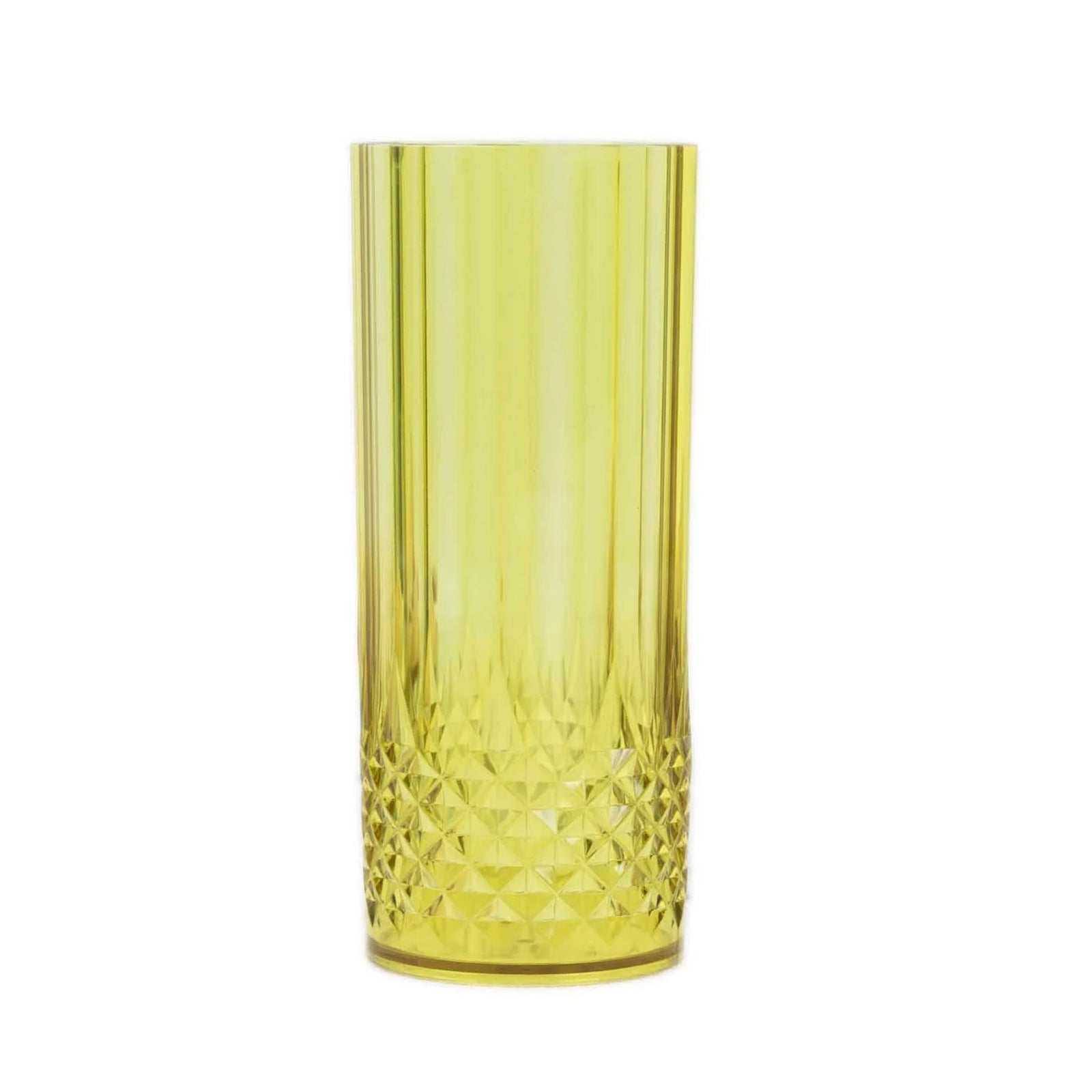 6-pk 14oz Green Crystal Cut Plastic Tumblers | TCFLinen