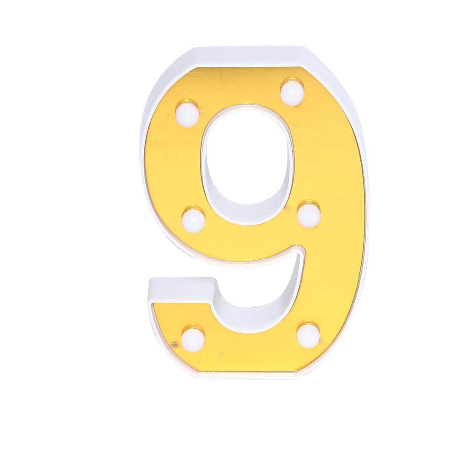6" Gold 3D Marquee Numbers - Warm White LED | tcflinen.com