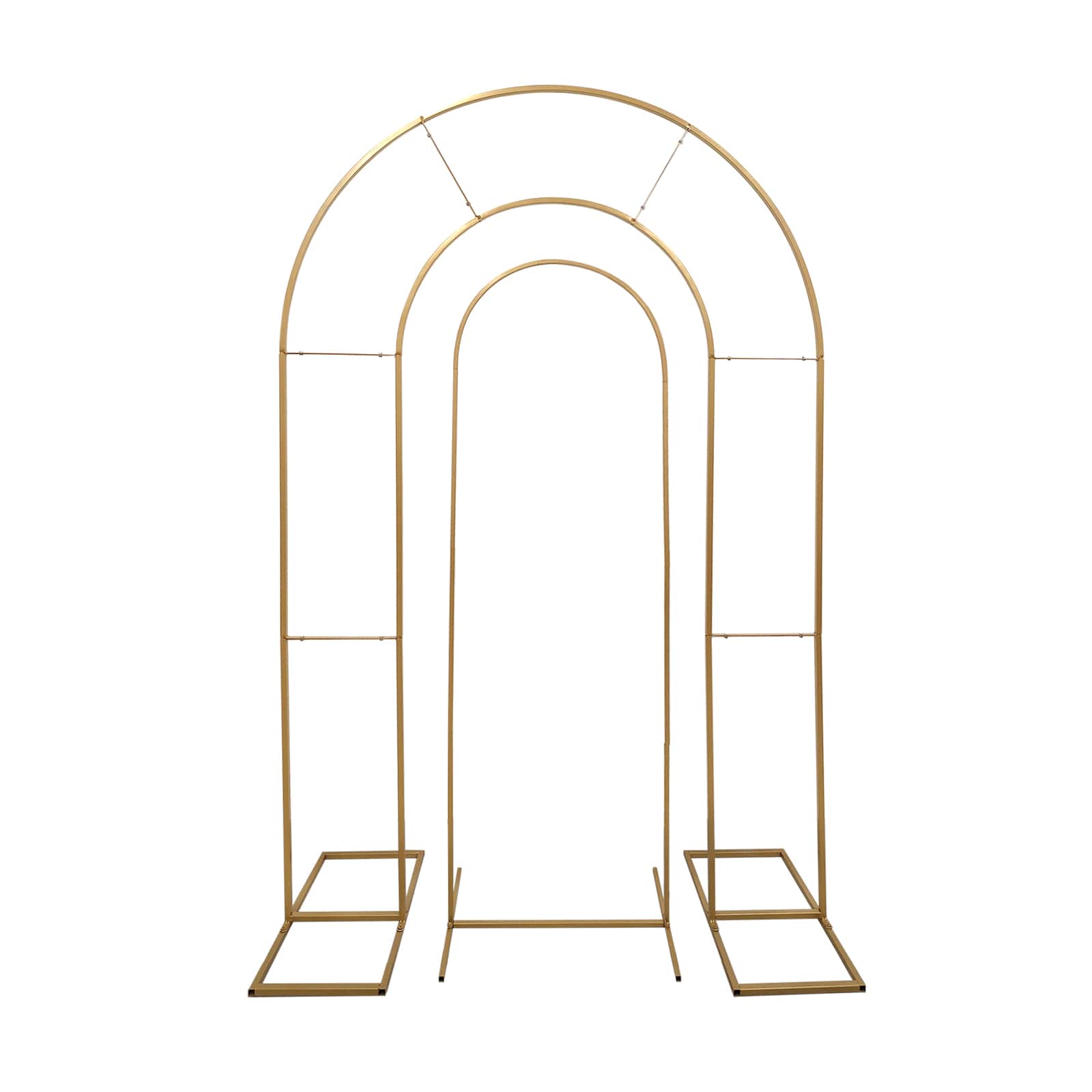 6ft & 8ft Gold Double Arch Backdrop | tcflinen.com