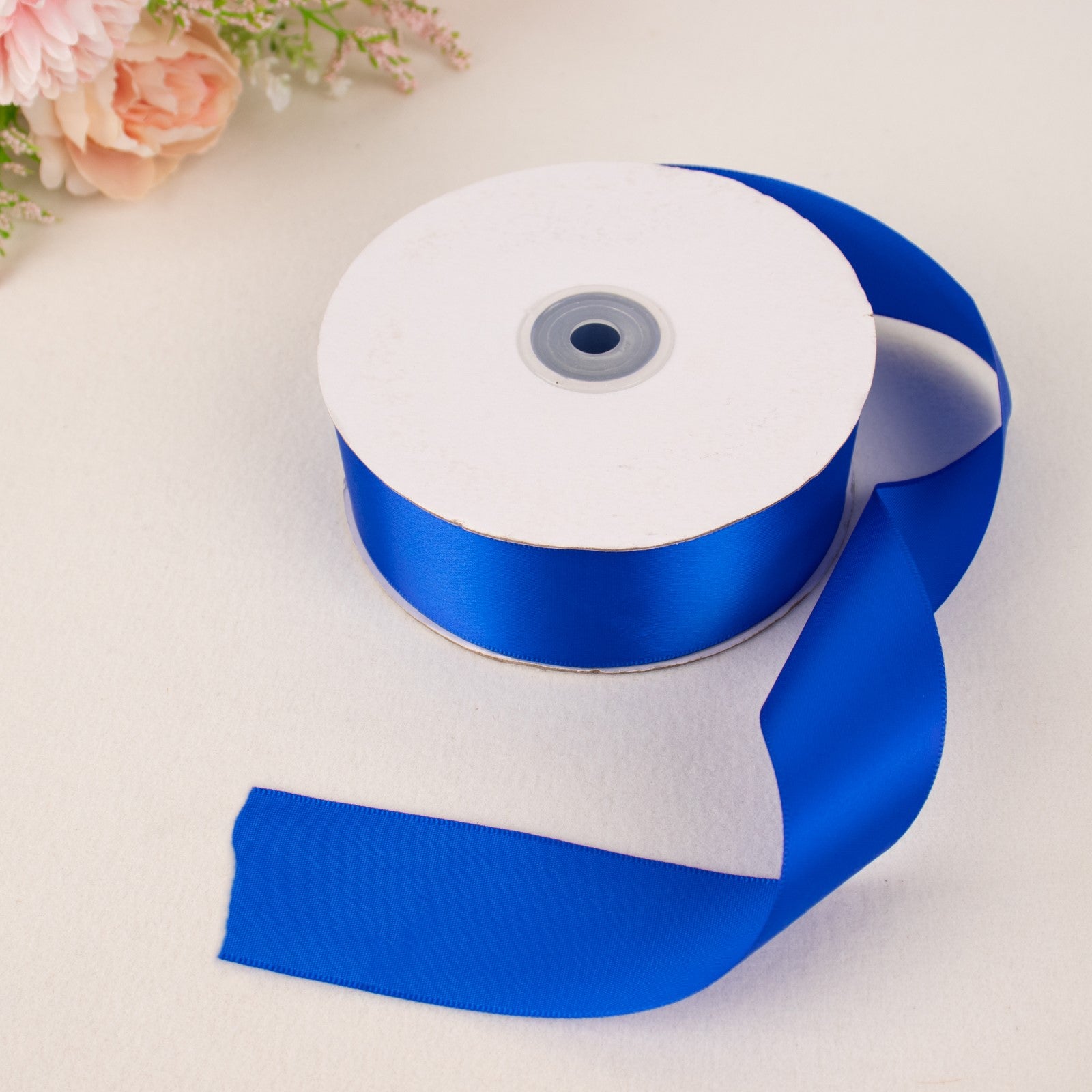 50 yd 1.5in Royal Blue Single Face Satin Ribbon | TCFLinen