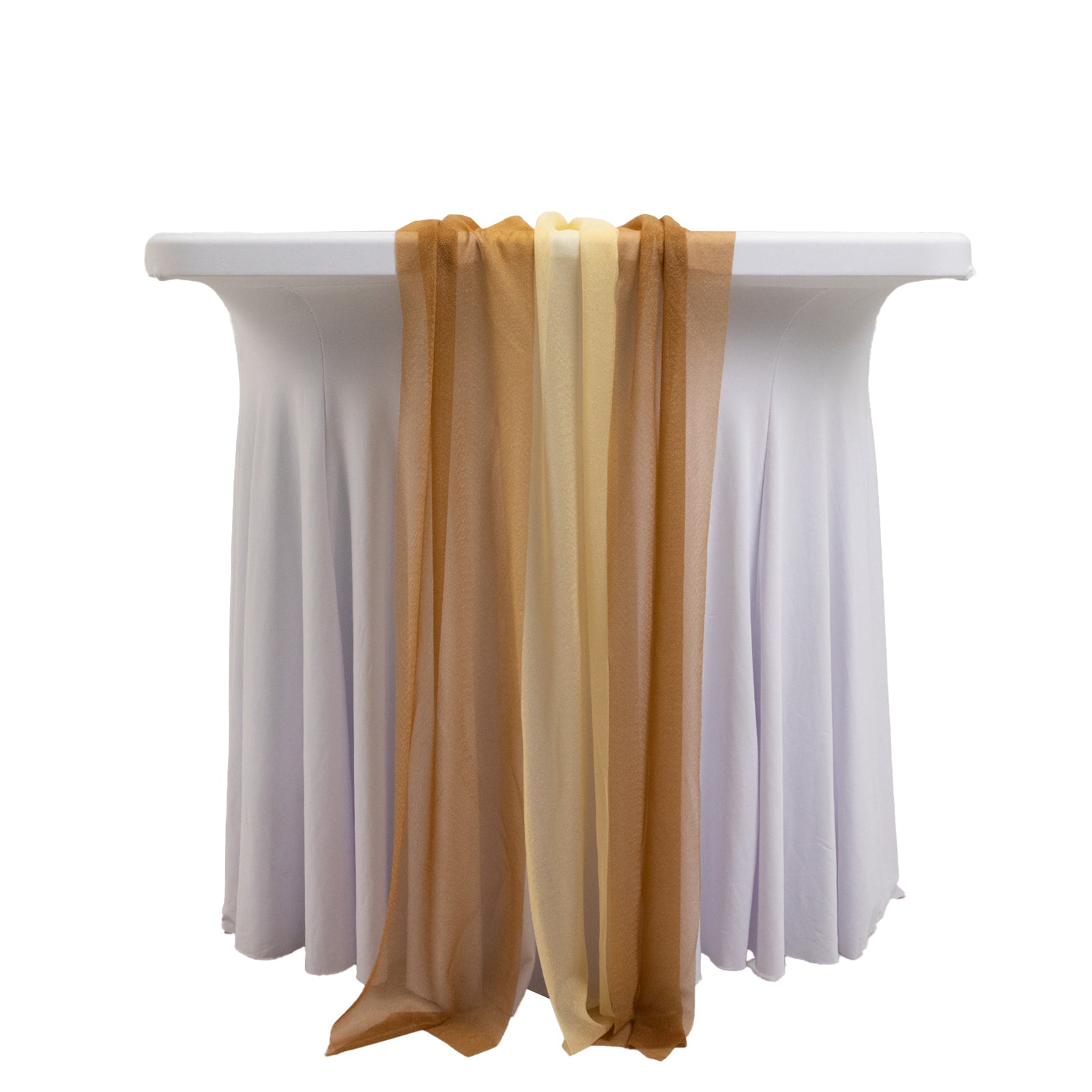 20-Pack Champagne Gold Sheer Table Runners | TCFLinen
