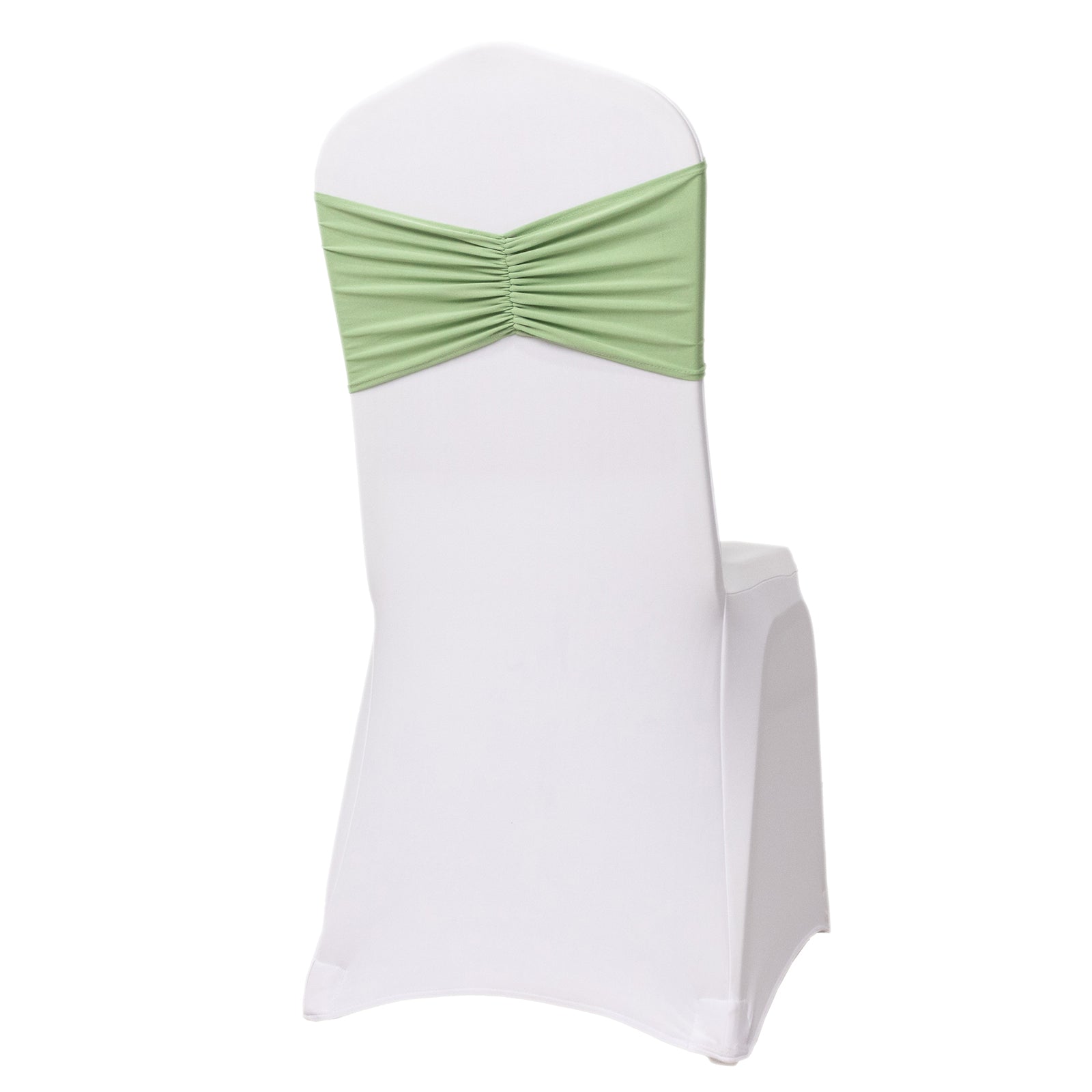 Sage Green Spandex Chair Sash Bands 5 Pack | tcflinen.com