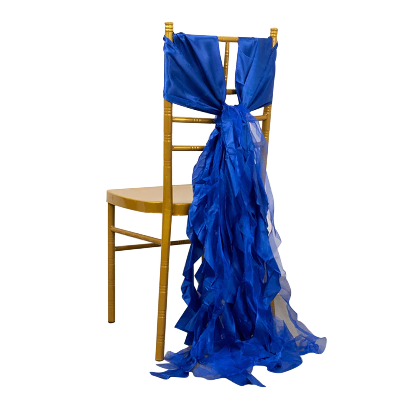 5 pk Royal Blue Curly Willow Chair Sashes | TCFLinen