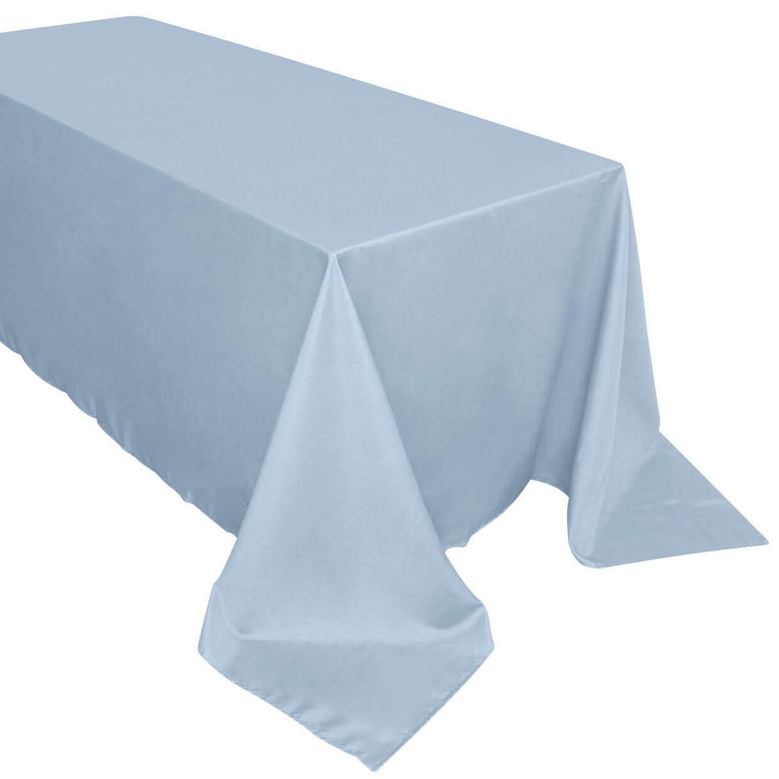 Dusty Blue Rectangular Polyester Tablecloth 90"x132" | tcflinen.com