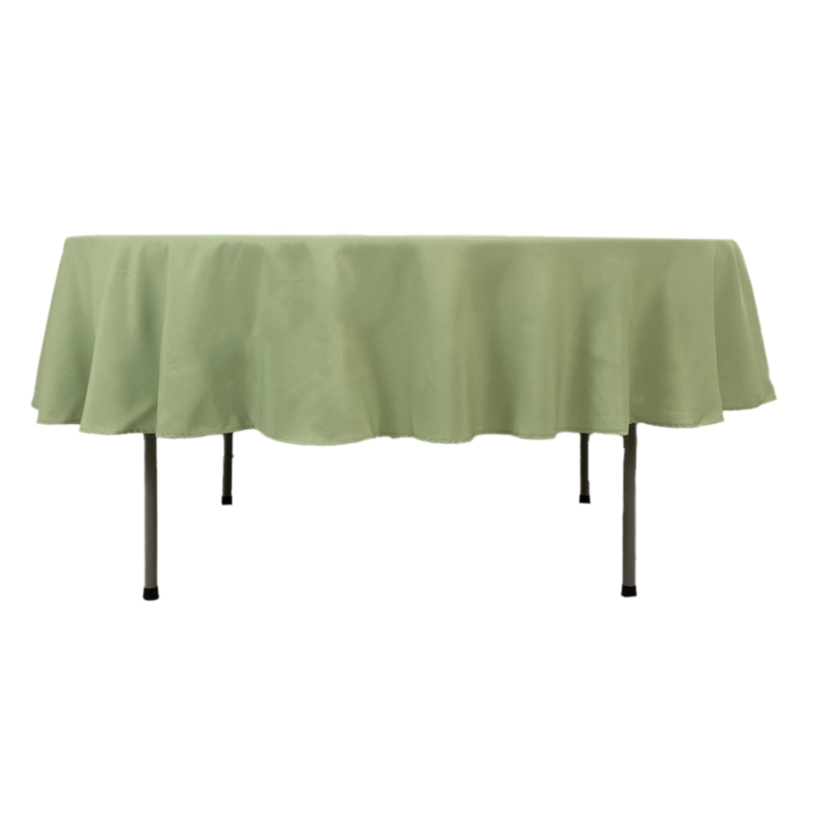 90" Sage Green Polyester Tablecloth | tcflinen.com