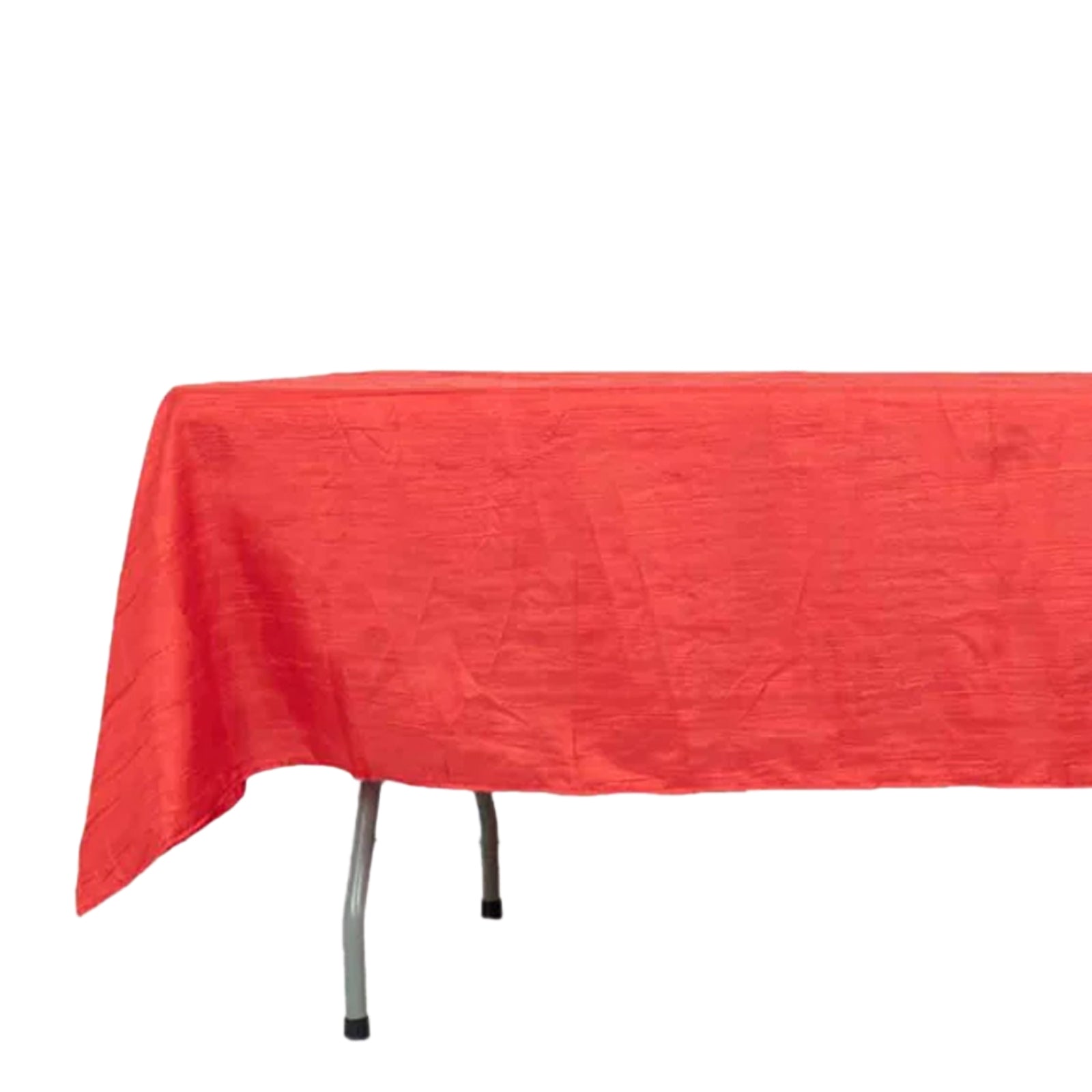 60"x102" Red Crinkle Taffeta Tablecloth | TCFLinen