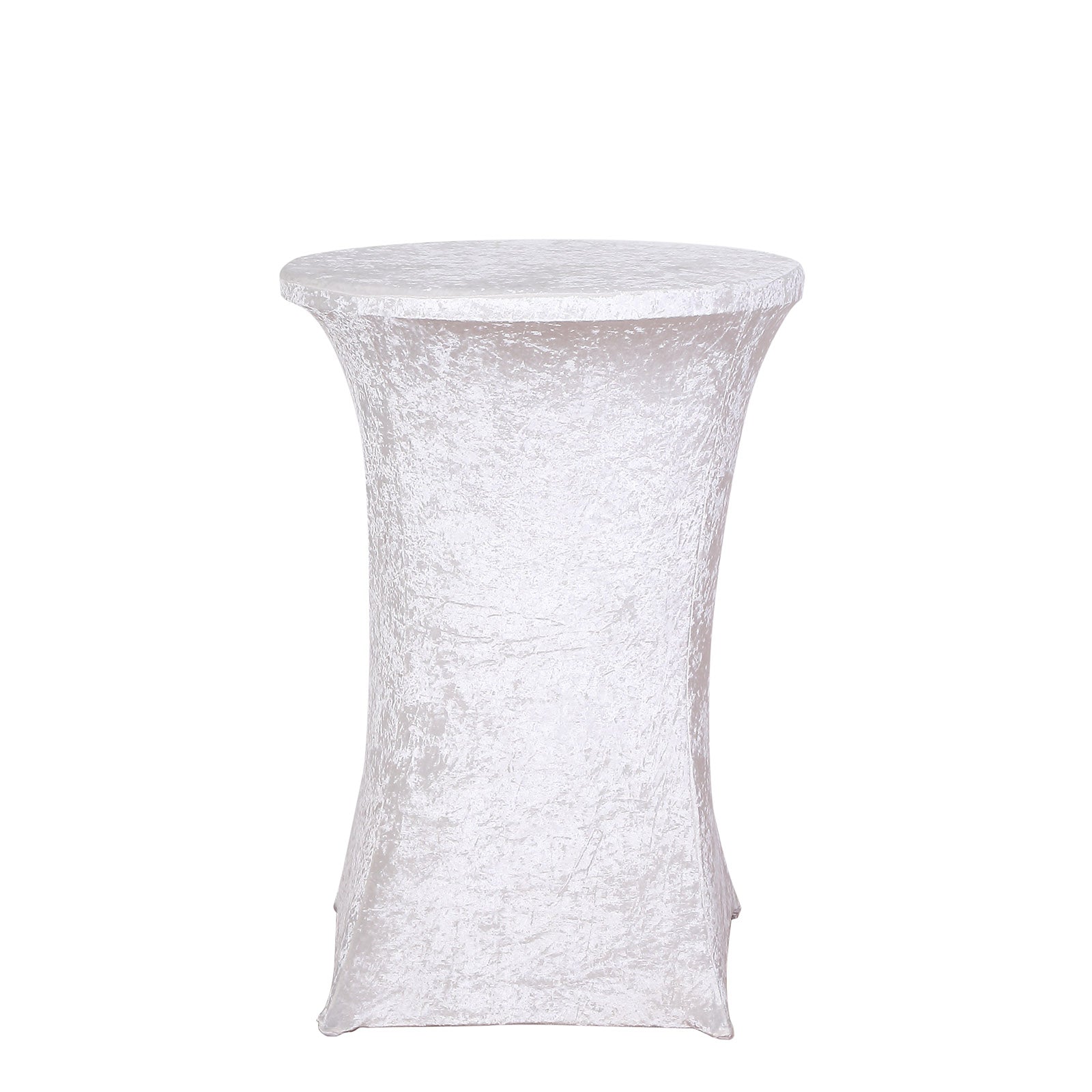 White Velvet Spandex Highboy Table Cover | tcflinen.com