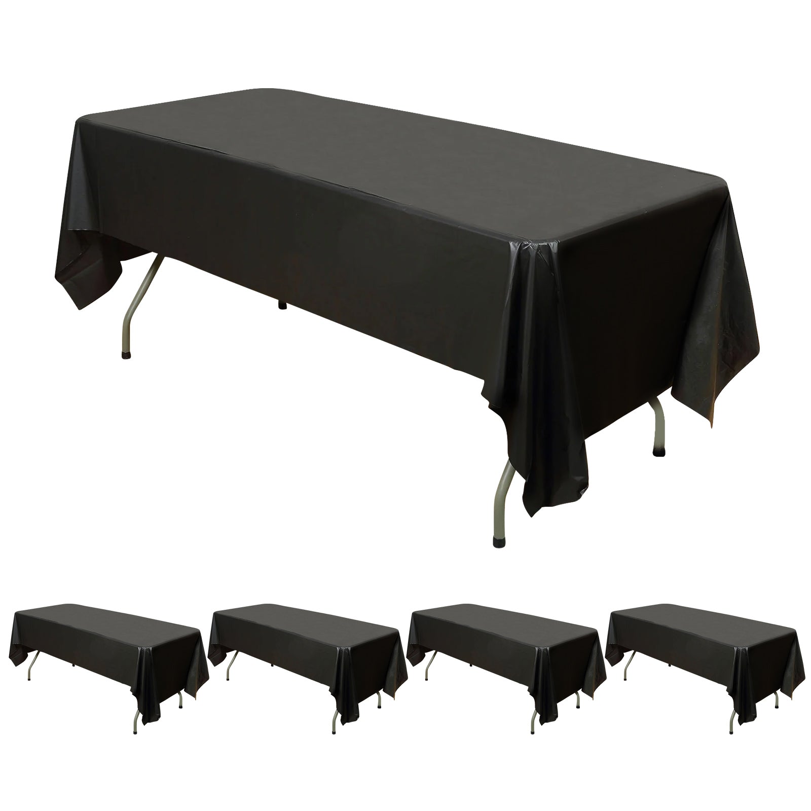 5 pk 54x108 Black Plastic Rect Table Covers | TCFLinen