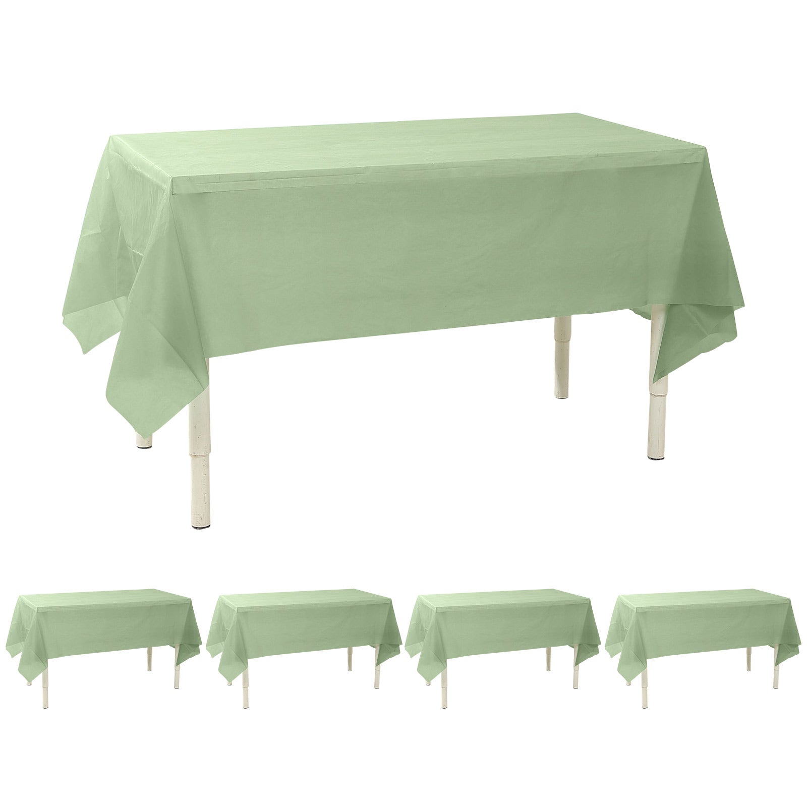 5 pk 54x108 Sage Green Plastic Table Covers | TCFLinen