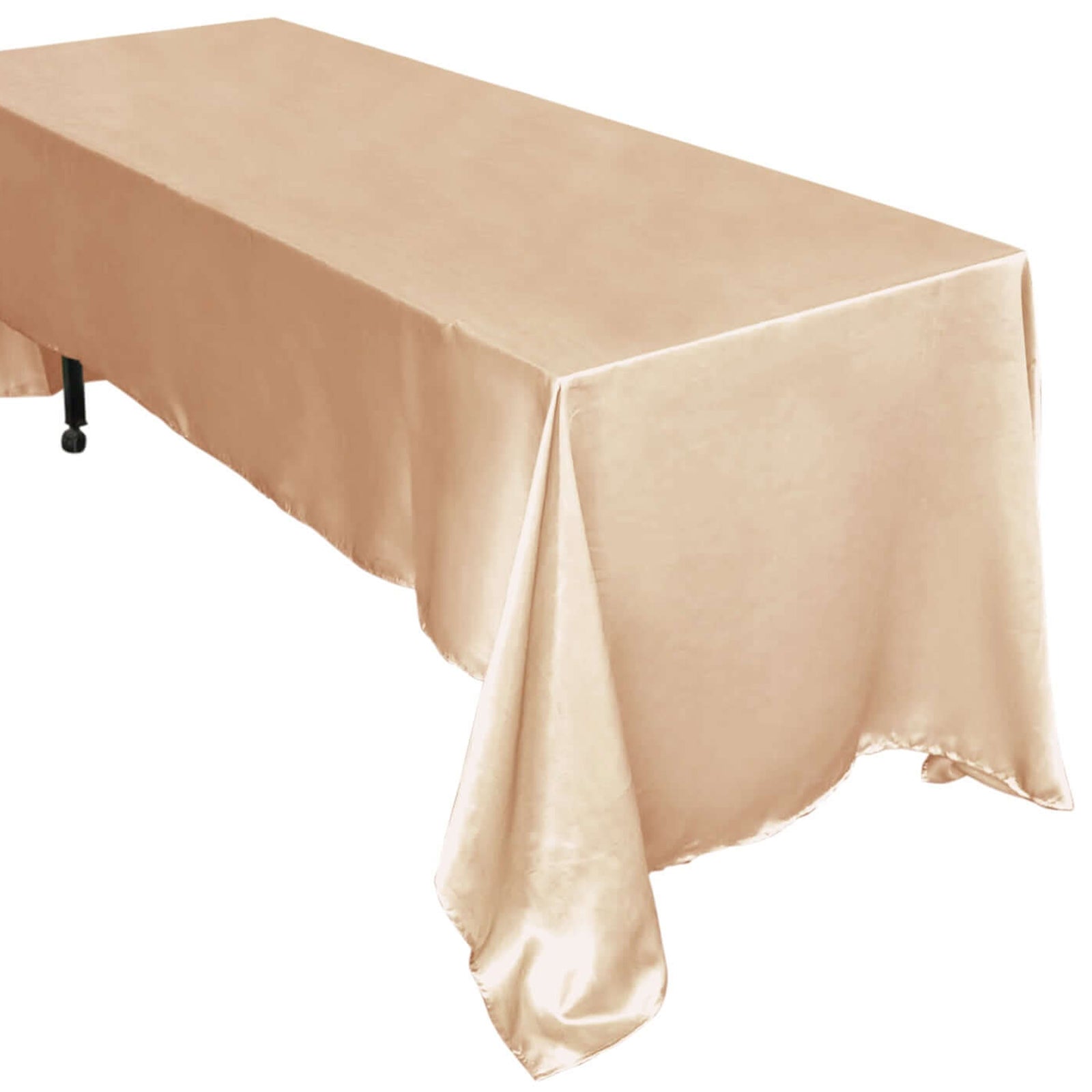 Nude Satin Rectangular Tablecloth 60"x126" | tcflinen.com