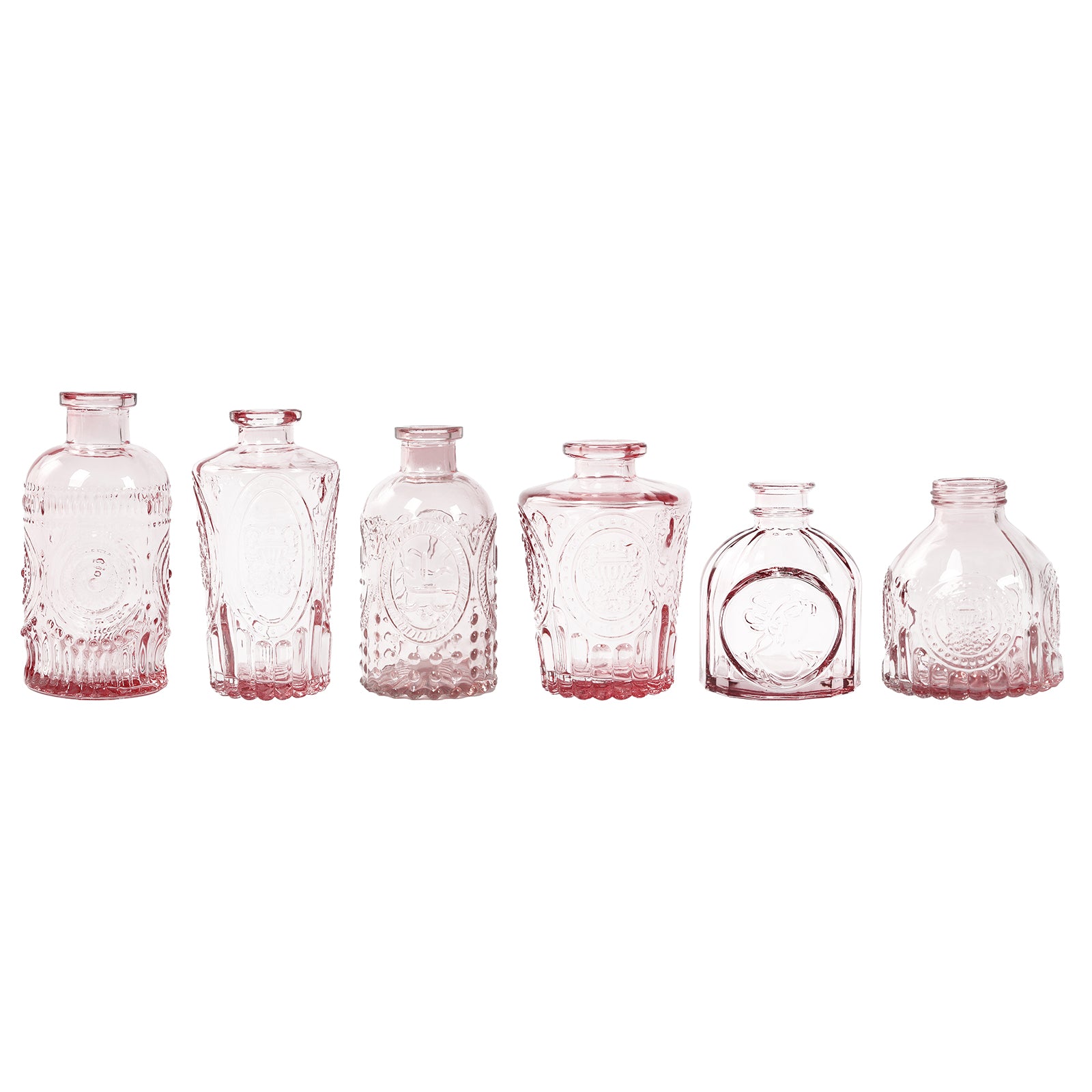 6-Pack Vintage Dusty Rose Bud Vases | tcflinen.com