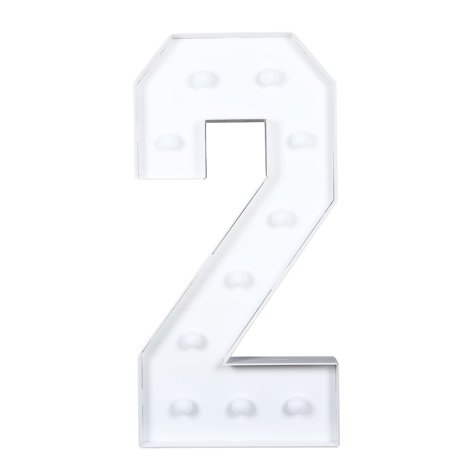 4ft White LED Marquee Number "2" by TCFLinen