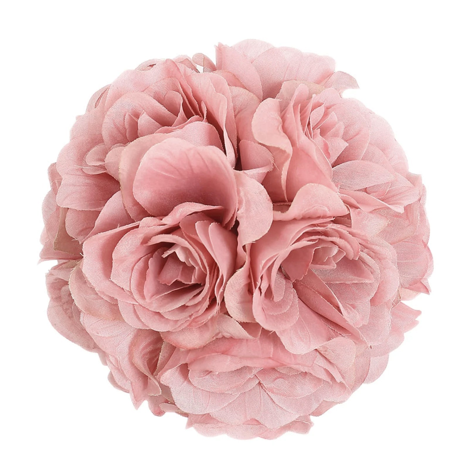2 pk 7in Mauve Artificial Silk Rose Ball | TCFLinen