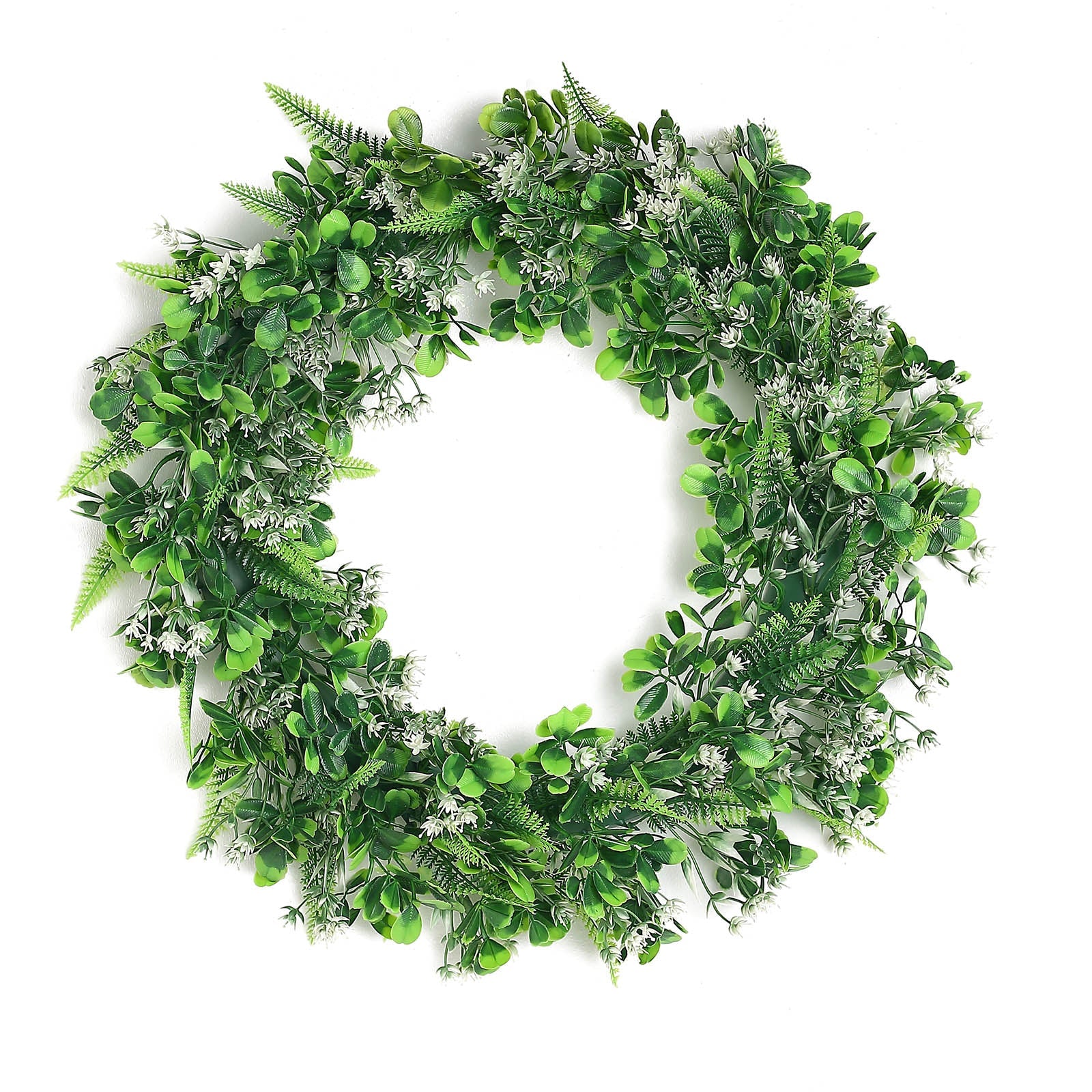 2 pk 22" Boxwood Fern Mix Spring Wreaths | TCFLinen