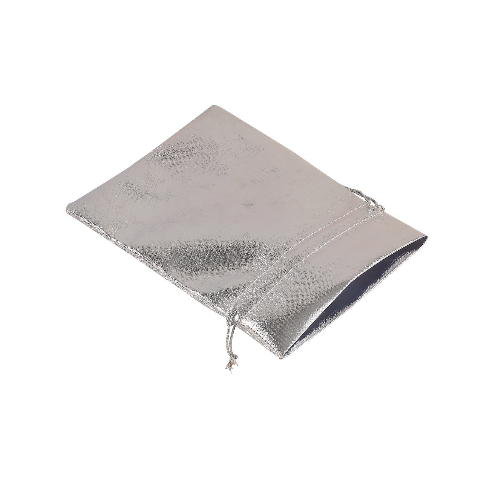 10 pk 5x7 Metallic Silver Lame Gift Bags | TCFLinen