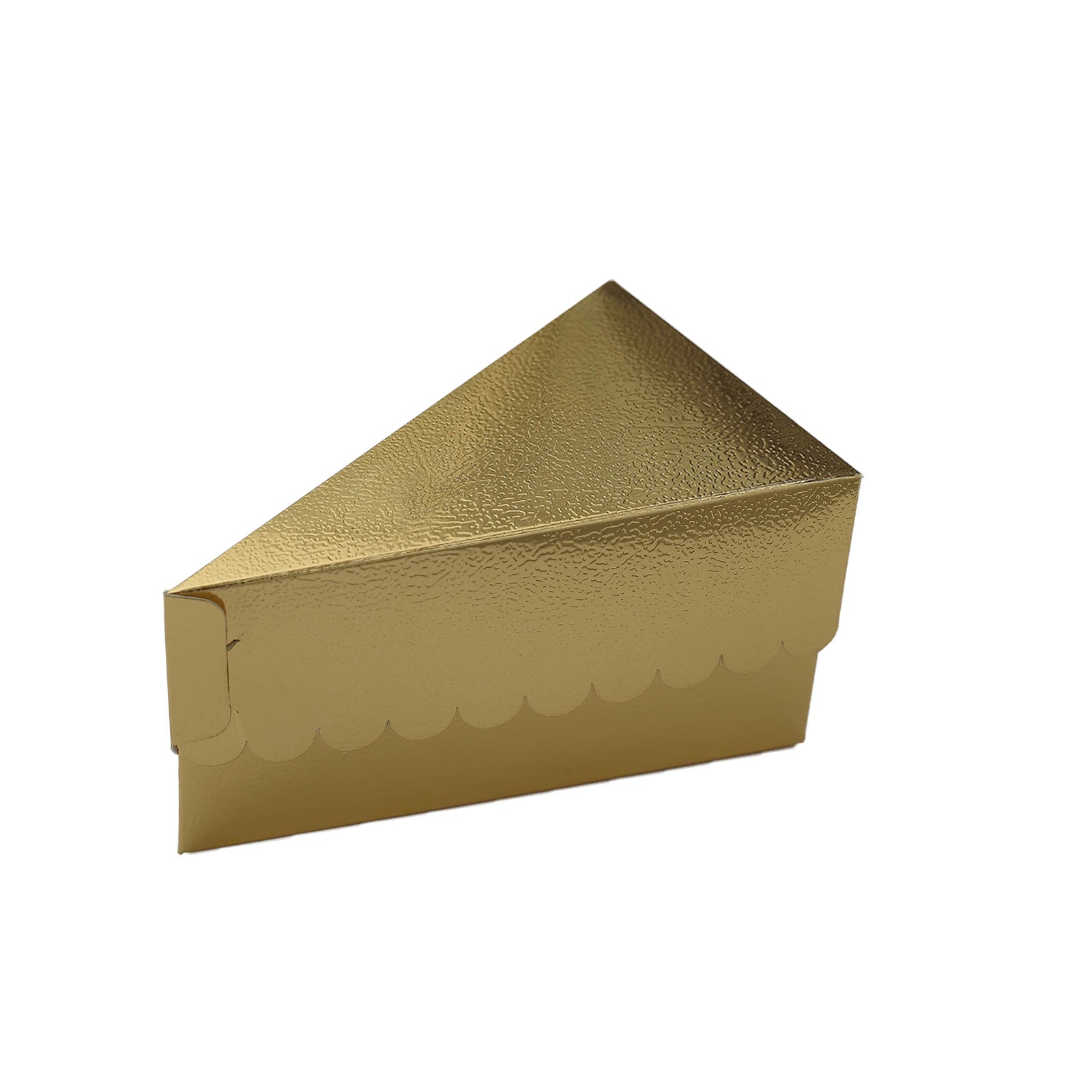 10 pk 5x3 Metallic Gold Slice Cake Boxes | TCFLinen