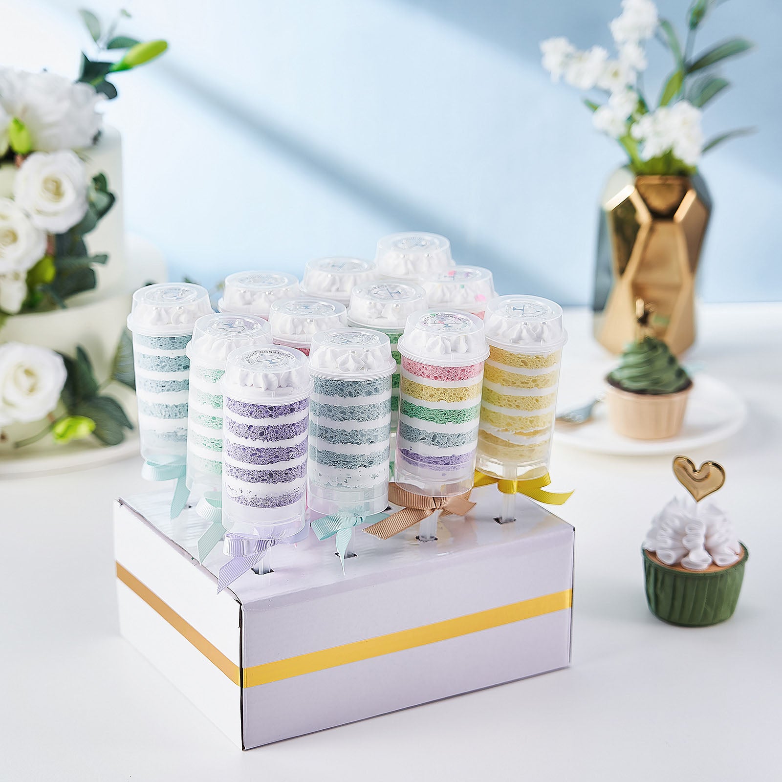 12 pk Clear Push-Up Cake Pop Set & Stand | TCFLinen