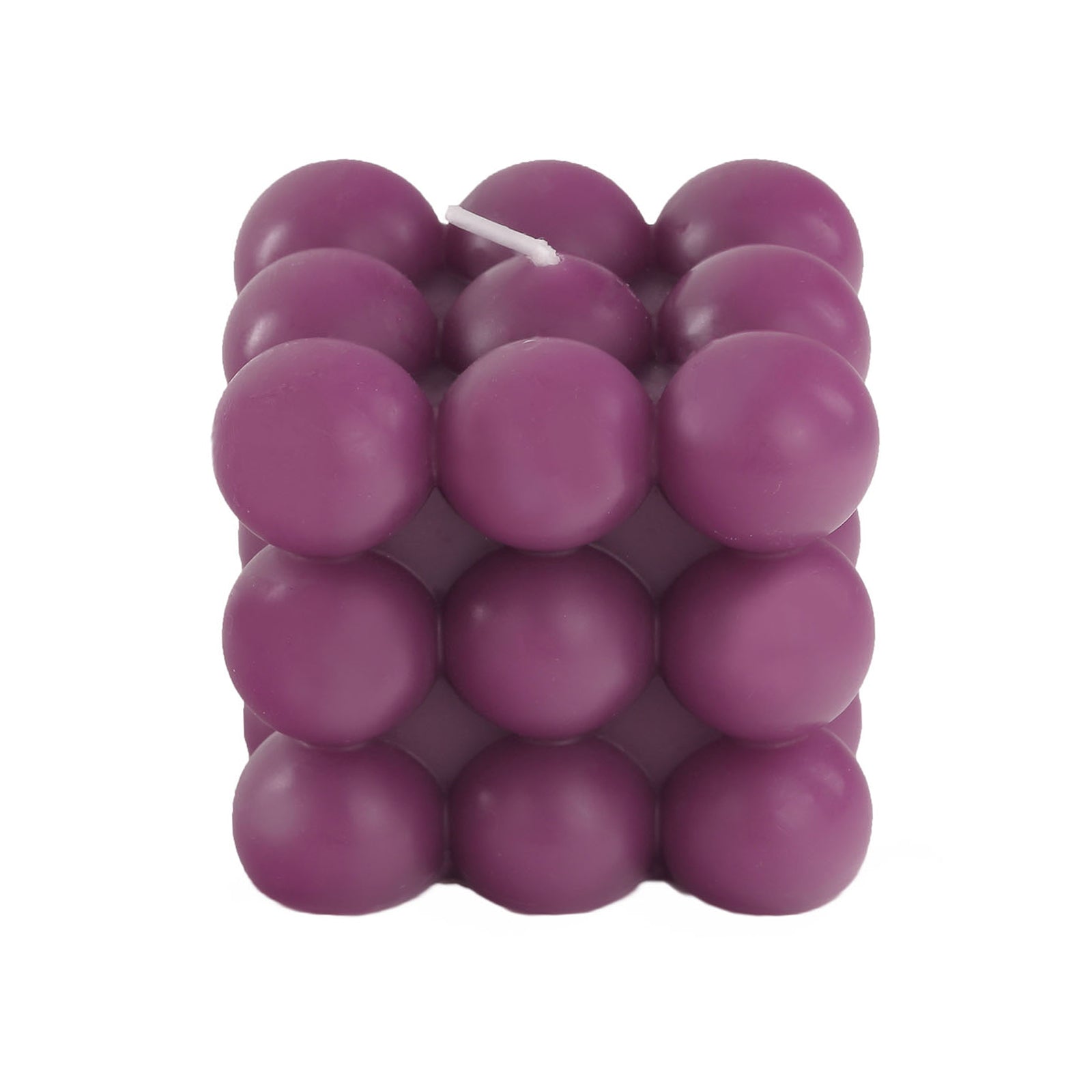 2" Burgundy Bubble Cube Paraffin Wax Candle Set | tcflinen.com