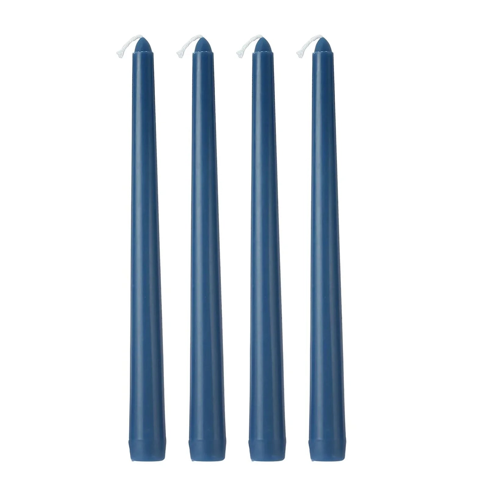 10" Navy Blue Wax Taper Candles, 12 Pack | tcflinen.com
