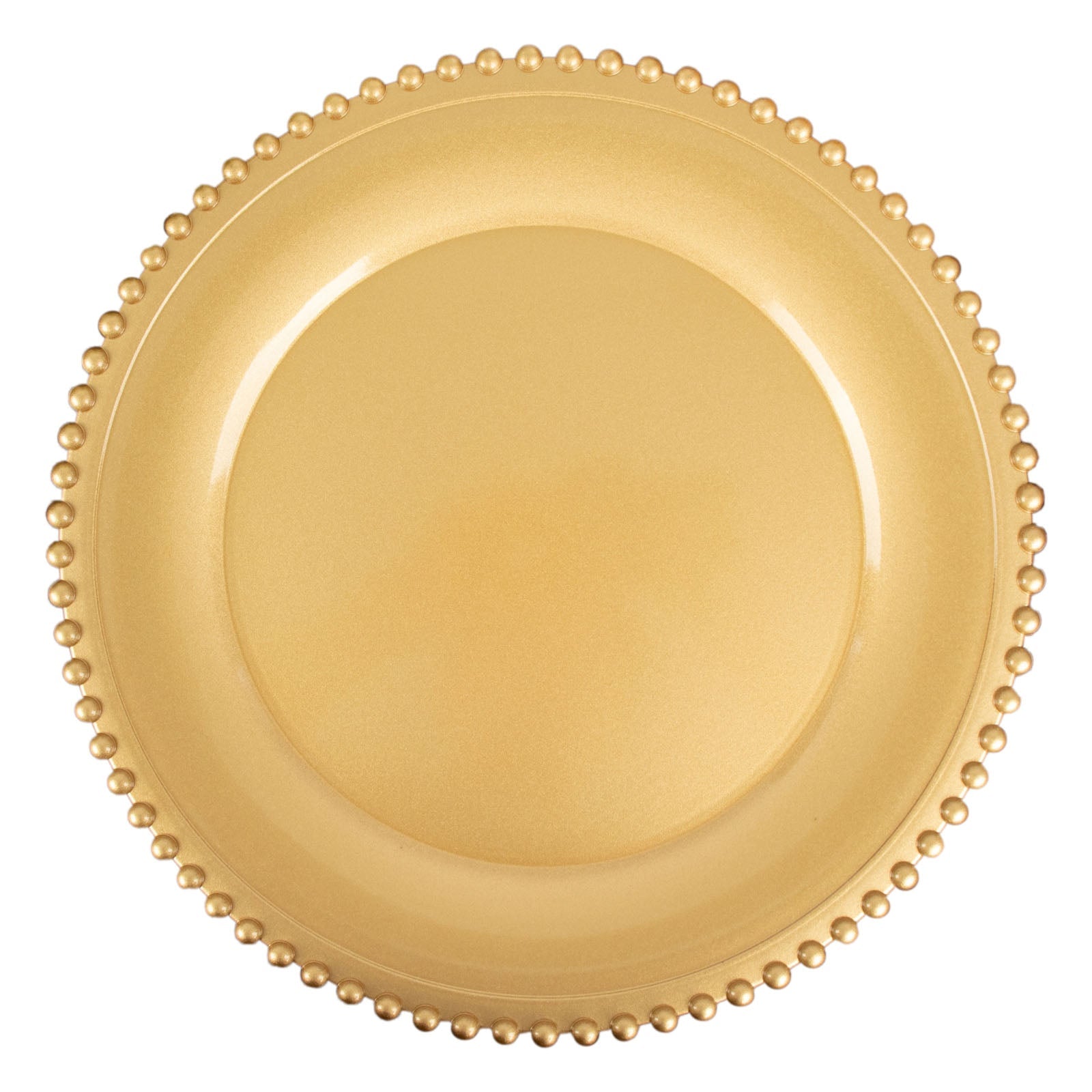 6 Pack 13" Gold Beaded Rim Charger Plates | tcflinen.com