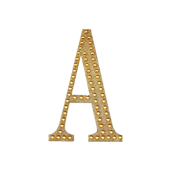 Case 4" Gold Rhinestone Letter Sticker - A | TCFLinen