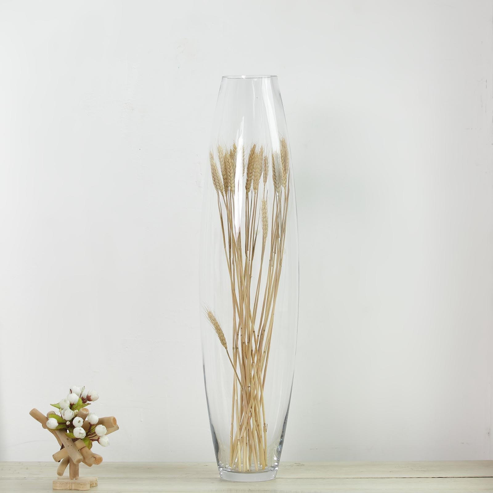 31" Tall Clear Glass Floor Vase | tcflinen.com